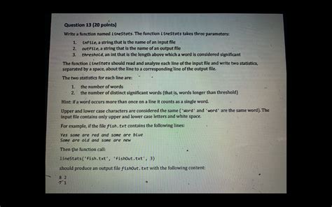 Solved Question 13 20 Points Write A Function Named