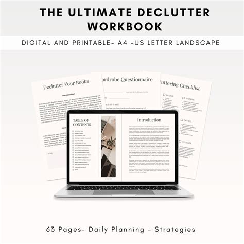 Declutter Workbook Printable Digital Guide For Decluttering Your Space