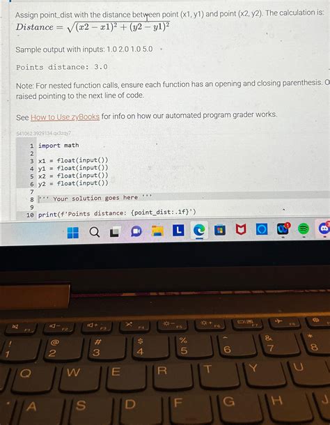 Solved Assign Pointdist With The Distance Between Point