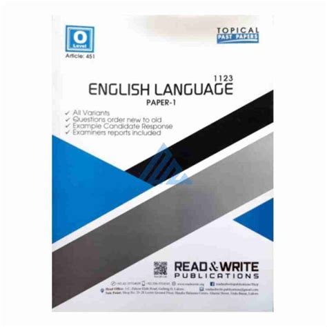 O Level English Language Paper 1 Topical Unsolved Read And Write Maryam Academy Booksellers