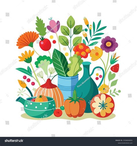 Flower Vegetable Vectors Color Image Stock Vector Royalty Free