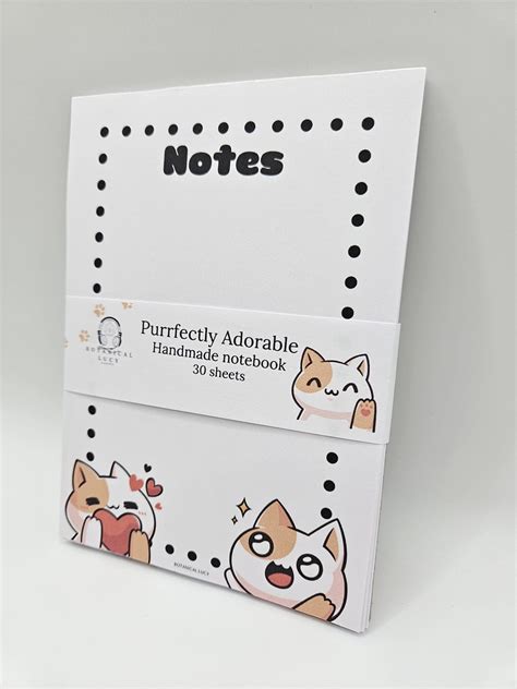 A6 Cute Cat Notepad Kawaii Cat Notepad 30 Pages I T For Cat Lover