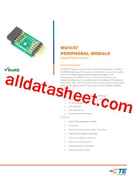 MS5637 Datasheet(PDF) - TE Connectivity Ltd