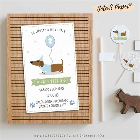 Kit Imprimible Perrito Salchicha Jotas Paper Kits