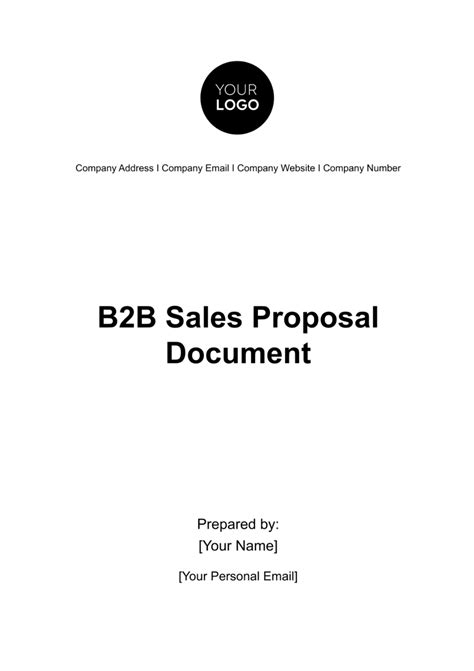 Free B2b Sales Proposal Document Template To Edit Online