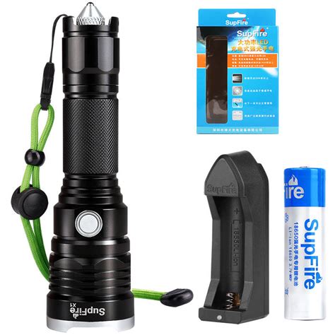 Supfire神火 Led强光手电筒远射王户外家用可充电式防身救生锤防水 带7号电池仓 神火x1 1电池 充电器 京东