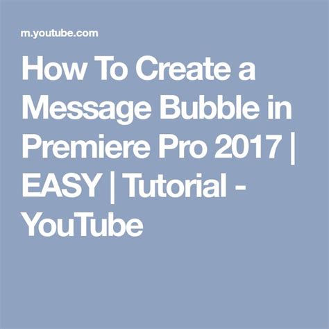 How To Create A Message Bubble In Premiere Pro EASY Tutorial YouTube Premiere Pro