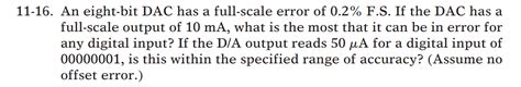 solved 1 16 an eight bit dac has a full scale error of 0 2