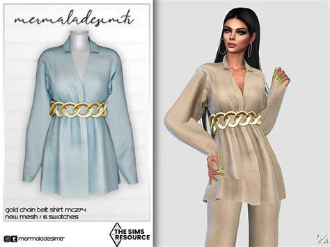 The Sims Resource Gold Chain Belt Shirt Mc274