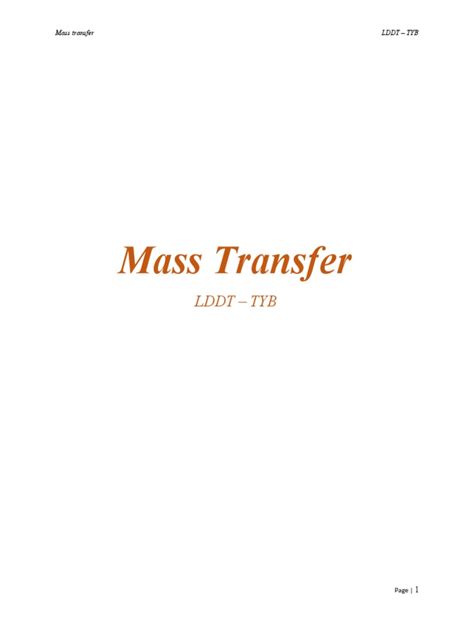 Mass Transfer Theory Final Revision đã Chuyển đổi Pdf
