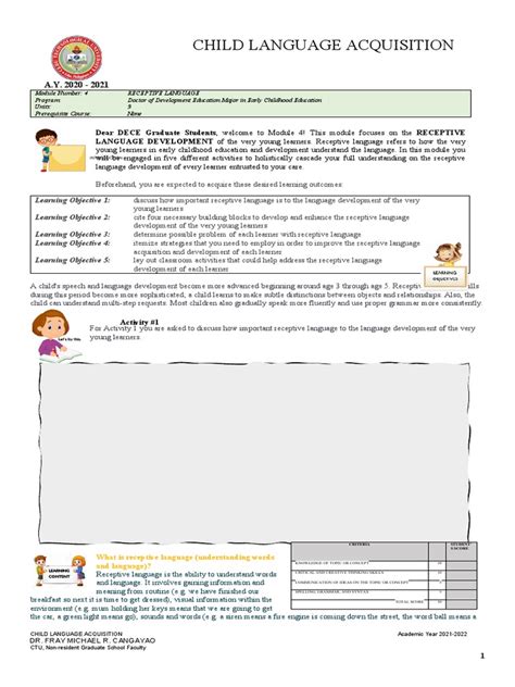 module 4 receptive language development pdf language development