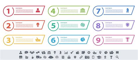 Infographic Design Business Concept With 9 Steps Vector Timeline Button Vector Vector Timeline