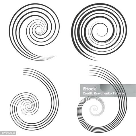 나선형 소용돌이 빙빙 돌기 볼류트 나선 소용돌이 및 소용돌이 모양 회전하는 방사형 선 곡선에 대한 스톡 벡터 아트 및 기타 이미지 Istock
