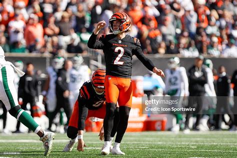Cincinnati Bengals Kicker Evan Mcpherson Watches His Kick During The
