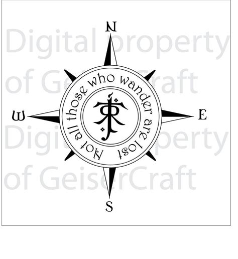 Middle Earth Tolkien Themed Compass Rose Digital Download Svg Png 