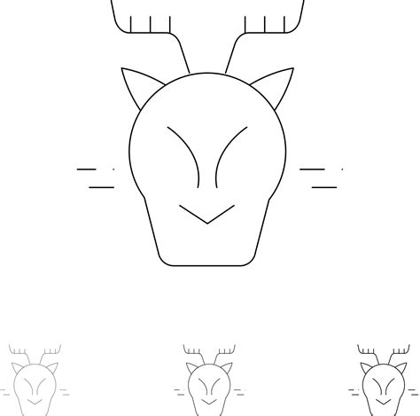 Alpine Arctic Canada Reindeer Bold And Thin Black Line Icon Set 17964739 Vector Art At Vecteezy