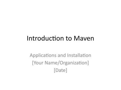 introduction to maven eclipse sw testing pptx