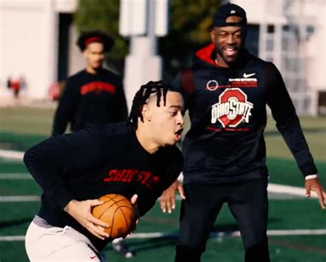Ohio State Footballs Jaxon Smith Njigba Playing Trash Can Basketball
