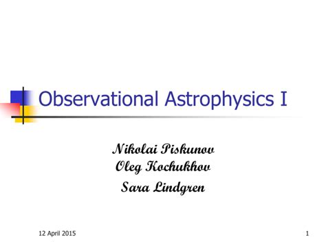 Observational Astronomy