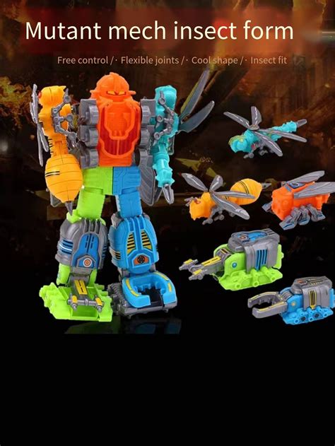 1pc Five In One Deformation Insect Robot Model Random Style Insect Collect 5 Different Insects