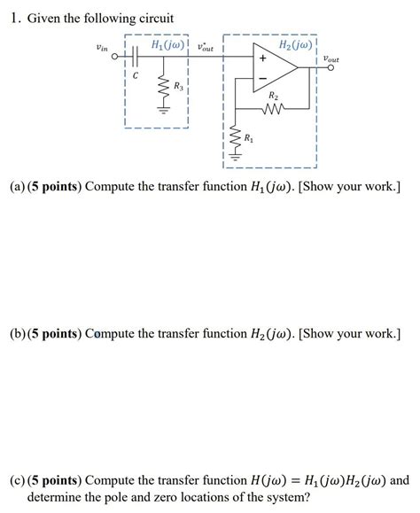 Solved Given The Following Circuit A Compute The Transfer Chegg