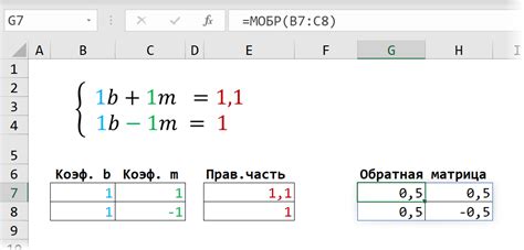 Решение системы уравнений в Excel