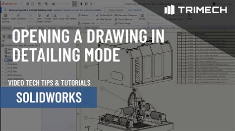 opening a drawing in detailing mode in solidworks youtube