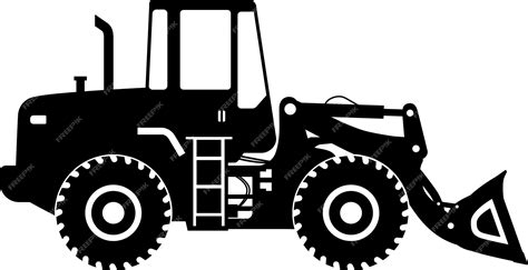 Premium Vector Silhouette Of Wheel Loader Icon In Flat Style Vector