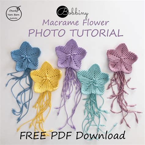 Our Free Macrame Flower Photo Tutorial Is Now Available As A Pdf