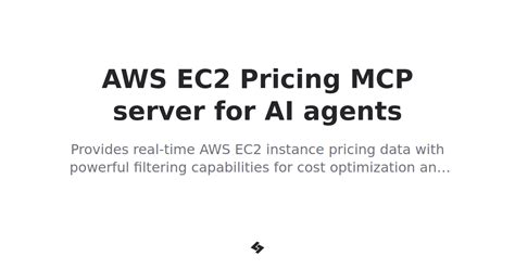 Aws Ec2 Pricing Mcp Server For Ai Agents