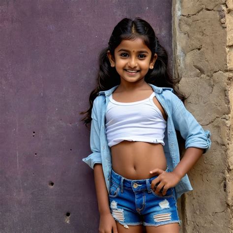 Year Old Indian Cute Attractive Girl Smirk Wearing Ripped By Gametrack Playground