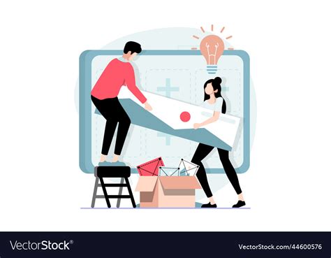 Ui And Ux Design Concept With People Scene In Flat