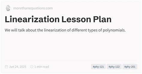 Linearization Lesson Plan