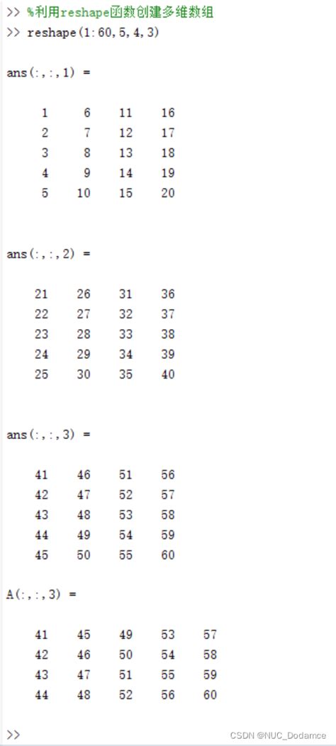Matlab矩阵与数组初识（矩阵的创建、合并、寻访、赋值、随机数种子、多维矩阵catrepmatreshape、稀疏矩阵