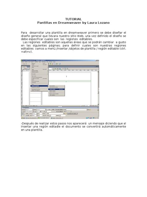 Tutorial Creación De Plantillas En Dreamweaver Laura Edith Lozano