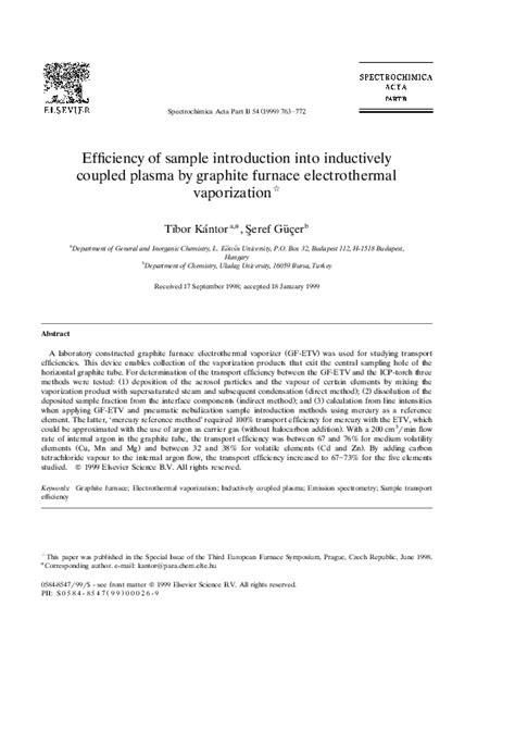 Pdf Efficiency Of Sample Introduction Into Inductively Coupled Plasma