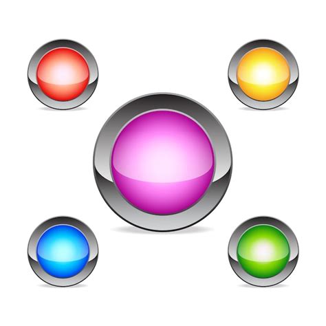 Premium Vector Glossy Round Buttons