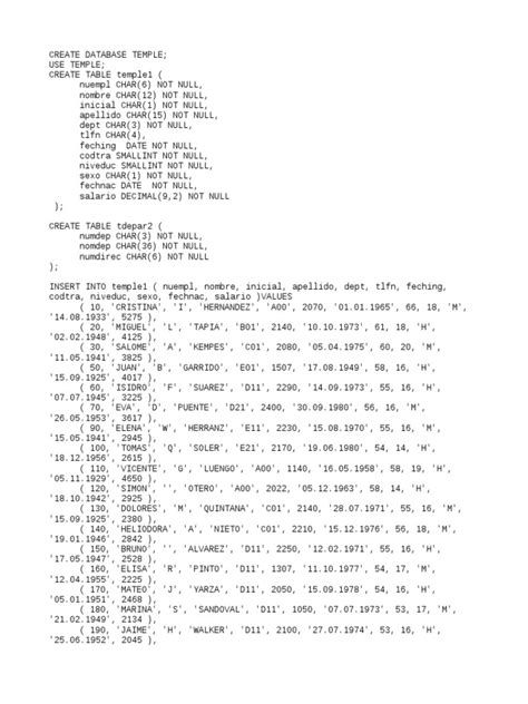 Base De Datos Temple Clase Ejercicios Sql Inner Join Pdf Sql