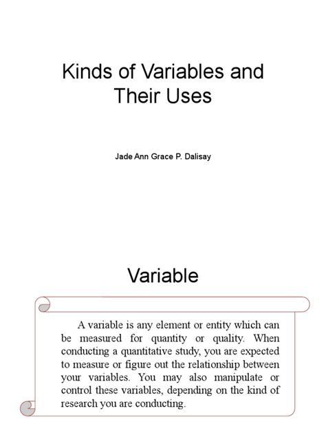 Kinds Of Variables And Their Uses Pdf Level Of Measurement