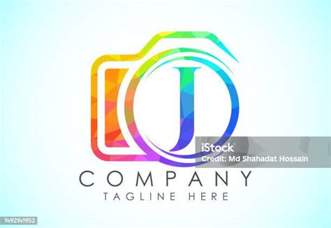카메라 아이콘이 있는 영어 알파벳 J 사진 사업을 위한 로우 폴리 스타일 로고 회사 아이덴티티 로고에 대한 스톡 벡터 아트 및 기타 이미지 Istock