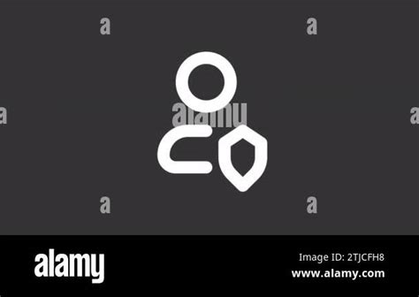 Animated Private White Line Ui Icon Contact Under Protection Seamless Loop 4k Video With Alpha