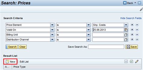 SAP CRM Pricing Billing Elements Procedure Type Web UI
