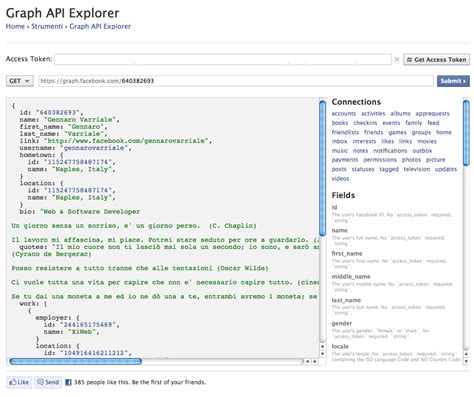 facebook graph api explorer gennaro varriale