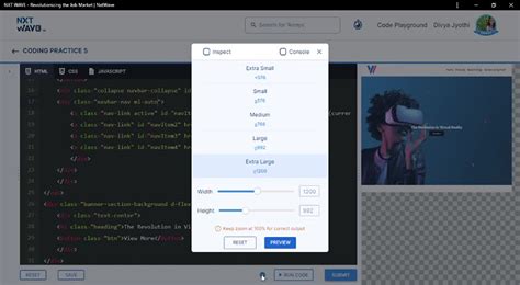 how nxtwave created a responsive page with navbar divya jyothi b