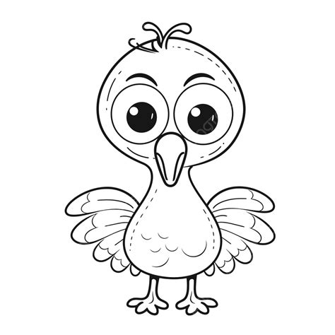 아기 개요 스케치 드로잉을위한 귀여운 새 색칠 페이지 벡터 간단한 칠면조 그림 간단한 칠면조 개요 간단한 칠면조 스케치 Png 일러스트 및 벡터 에 대한 무료