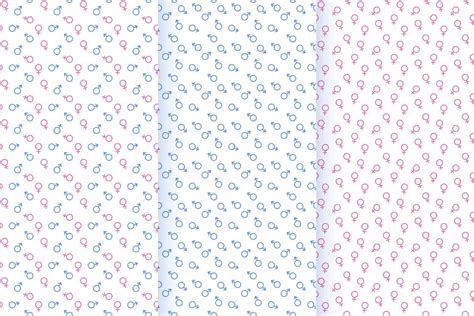 Gender Seamless Patterns Set Male And Female Sex Symbols Mars And