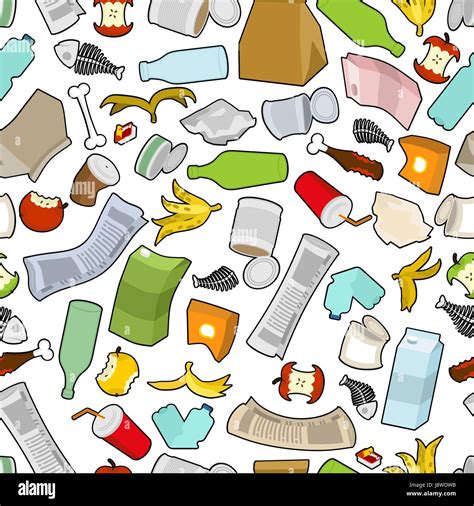 garbage texture rubbish seamless pattern trash ornament litter stock