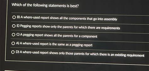 Solved Which Of The Following Statements Is Bestb ﻿a