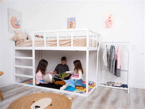 ᐉ Двухъярусная кровать для детей Busywood 200x90 см Белый M13bbw03 • Купить в Киеве Украине