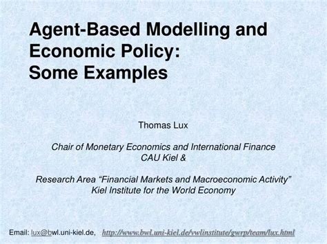Ppt Agent Based Modelling And Economic Policy Some Examples Powerpoint Presentation Id655850
